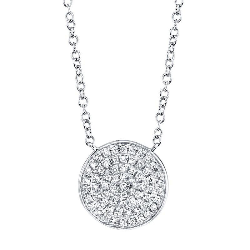 MB Essentials Pave Diamond Circle Pendant Necklace